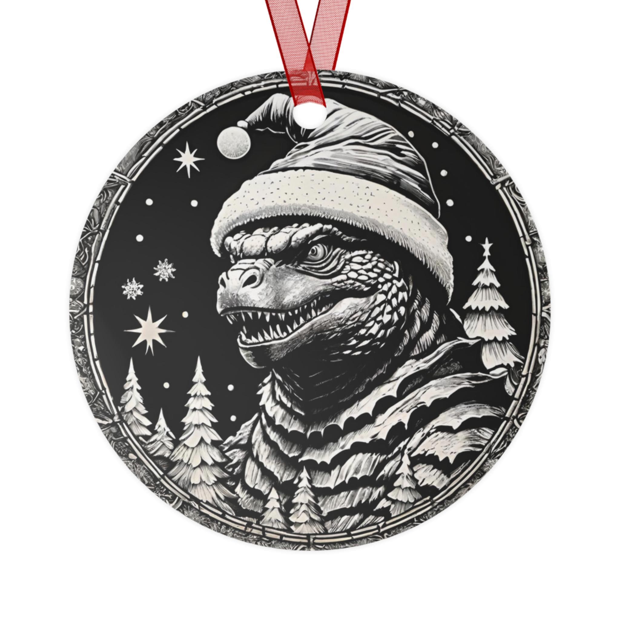 Vintage Godzilla Ornament, Stained Glass Look Godzilla Ornament, Fun ...