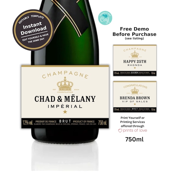 Champagne Labels - Etsy