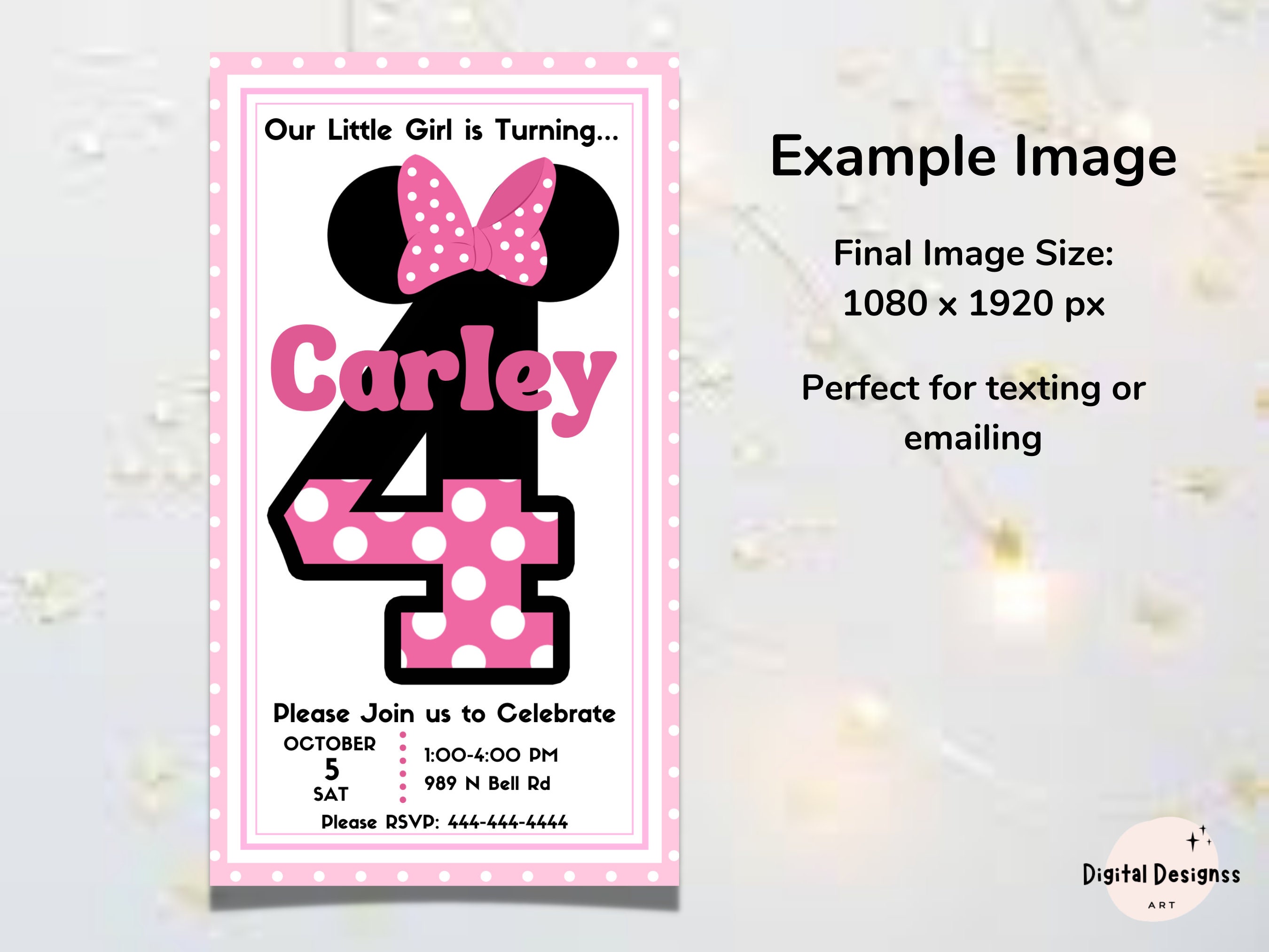 4th Birthday Party Editable Invitation Template, Instant Download, Text ...