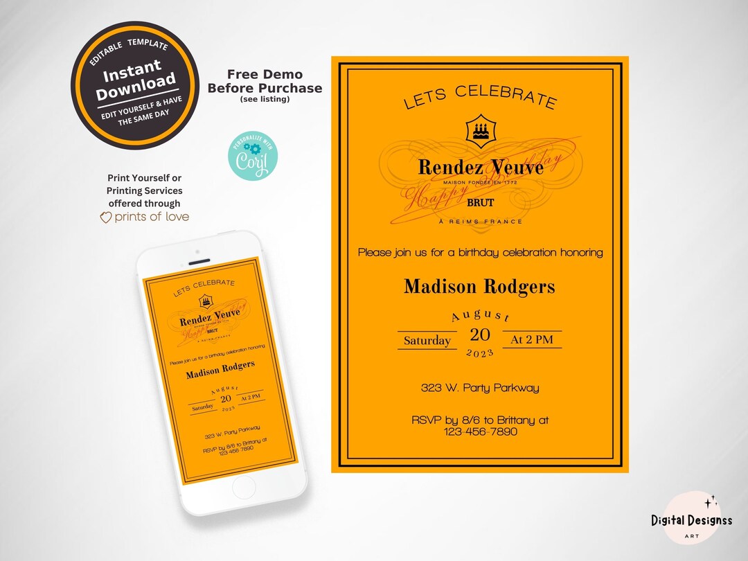 Custom Party Invitation | Any Occasion Birthday Invite | Instant ...