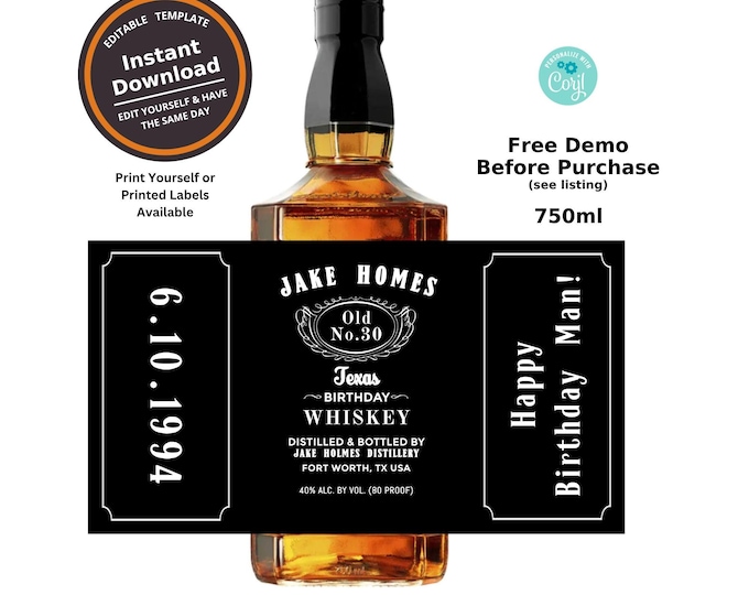 Jack Blank Label / Whiskey Label / Gifts for Him - Etsy