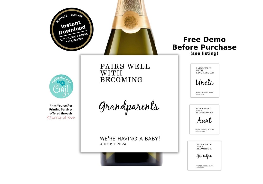 Pairs Well With Bottle Label | Any Occasion Event | Custom to Be Gifts ...