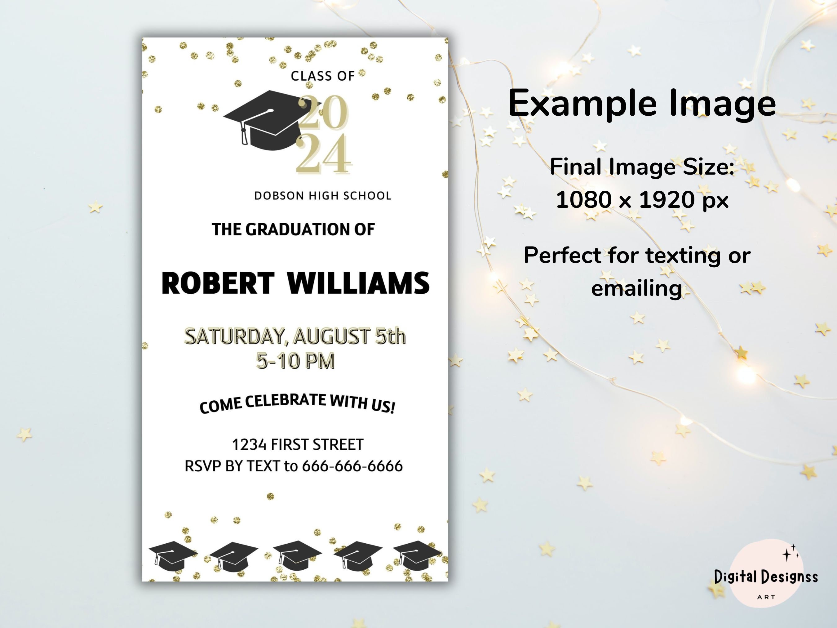 Grad Party 2024 Instant Download Invite Template, Customize Graduation ...