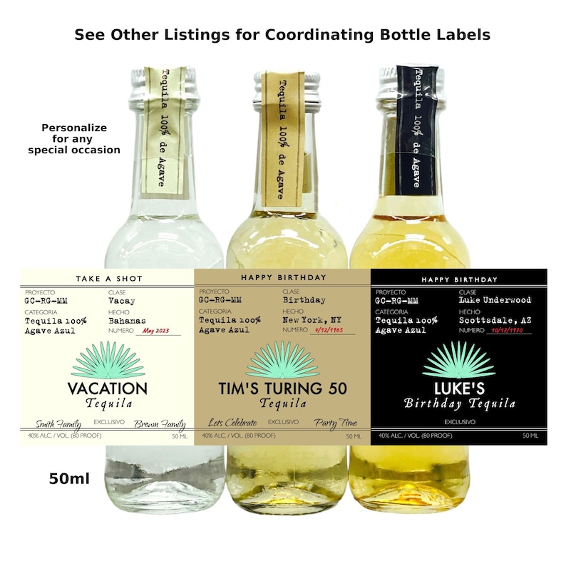 Custom Añejo Tequila 750ml Bottle Labels Template Printable Customize ...
