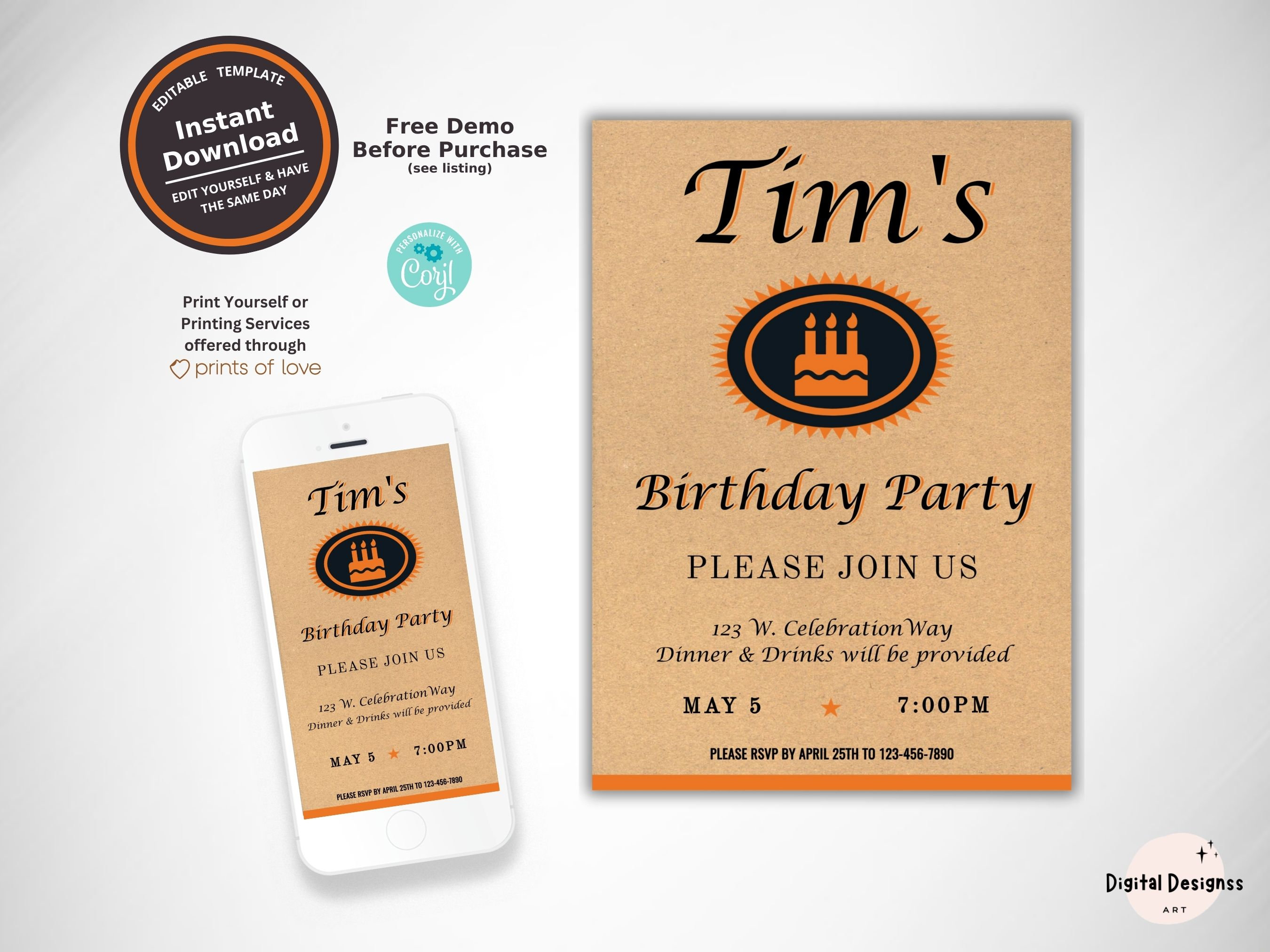 Personalized Vodka Party Invitation Any Occasion Birthday Bachelor ...