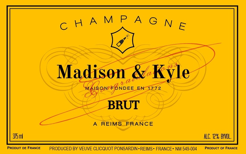 Custom 750ml Champagne Bottle Label Template Printable - Etsy