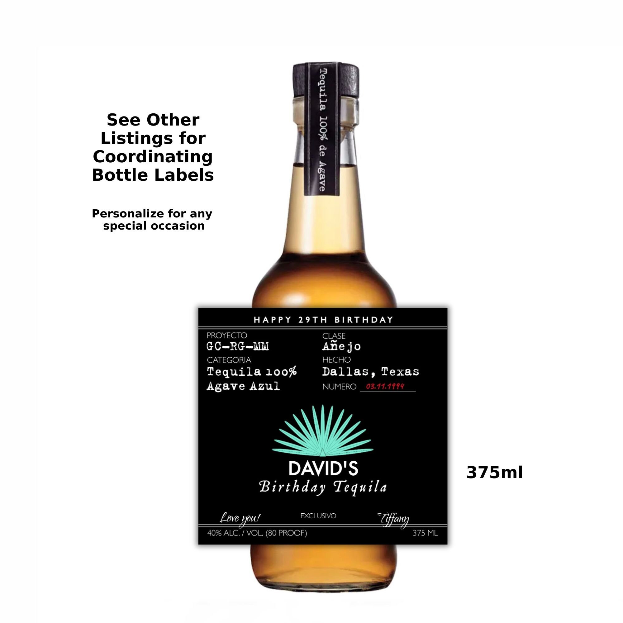 Custom Añejo Tequila 750ml Bottle Labels Template Printable Customize ...