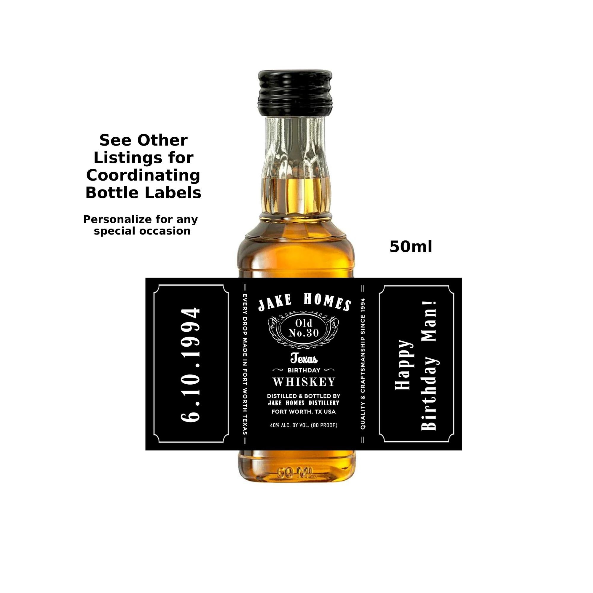 Personalized Custom Whiskey 750ml Bottle Labels Template Printable ...