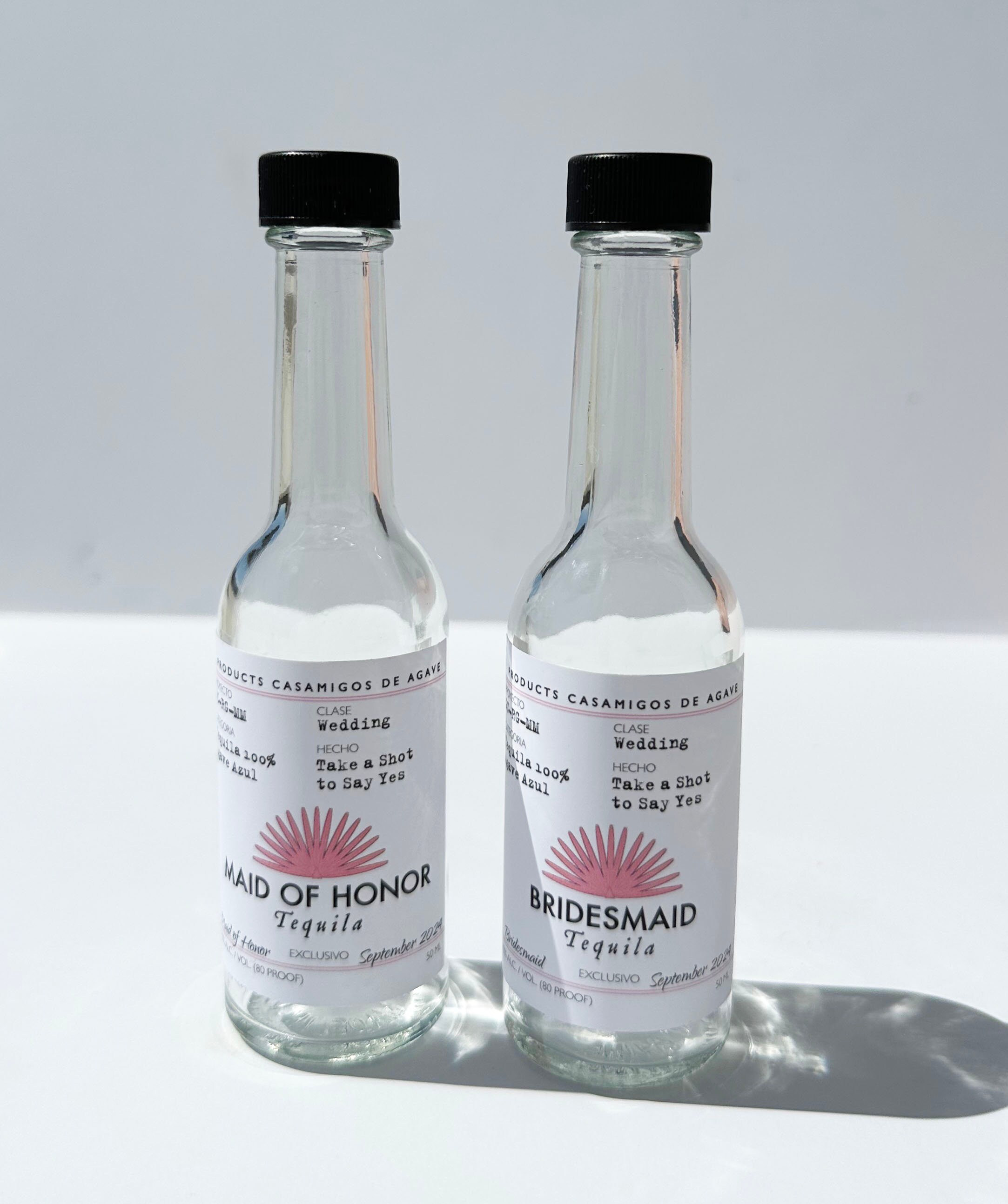 Custom Bridesmaid Maid of Honor Proposal Gift 50ml White Tequila Labels ...