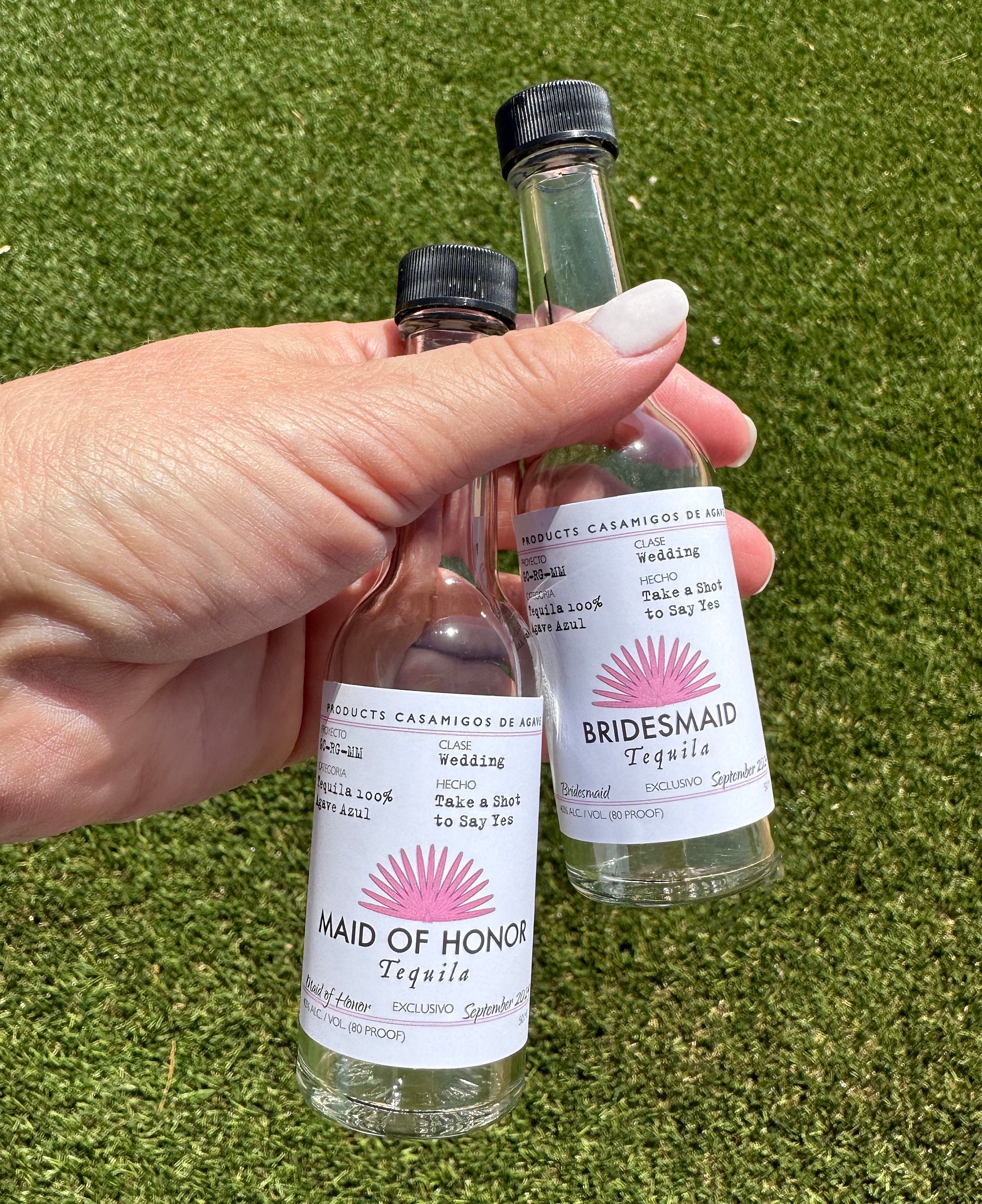 Custom Bridesmaid Maid of Honor Proposal Gift 50ml White Tequila Labels ...