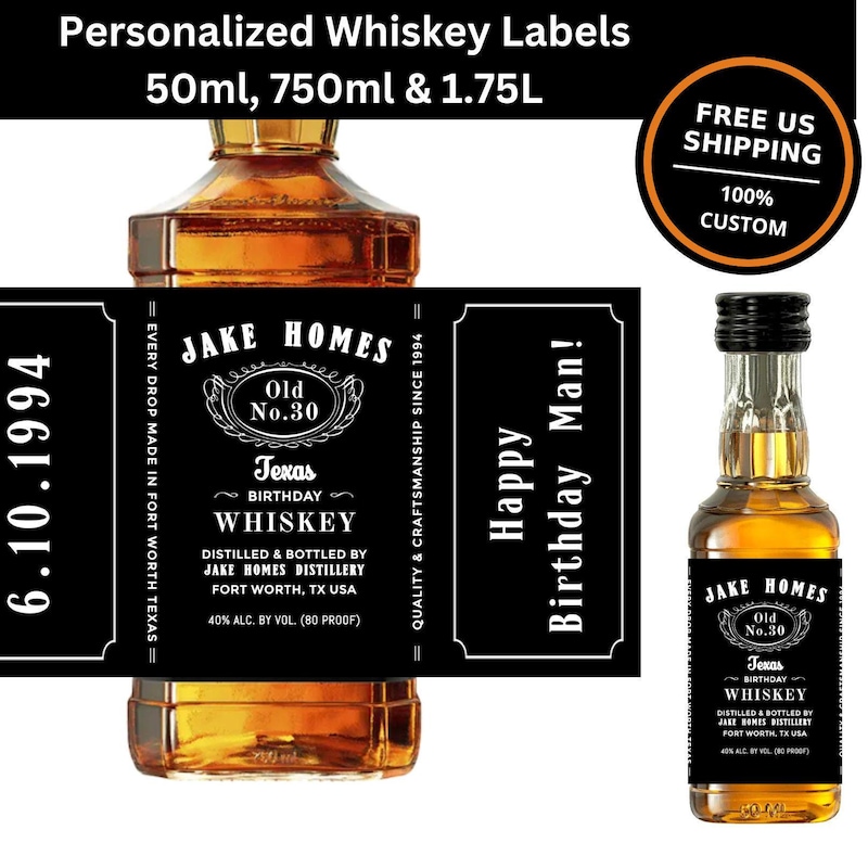 Whiskey Bottle Label - Etsy