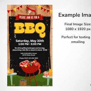 BBQ Digital Party Invitation Template, Barbecue Party Invite ...