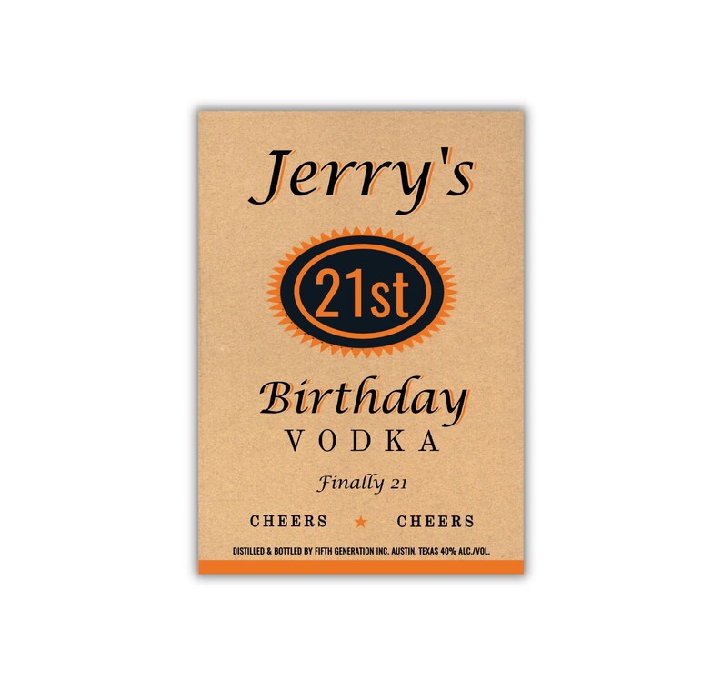 Custom Vodka 750ml Bottle Label Template Printable Birthday Wedding ...