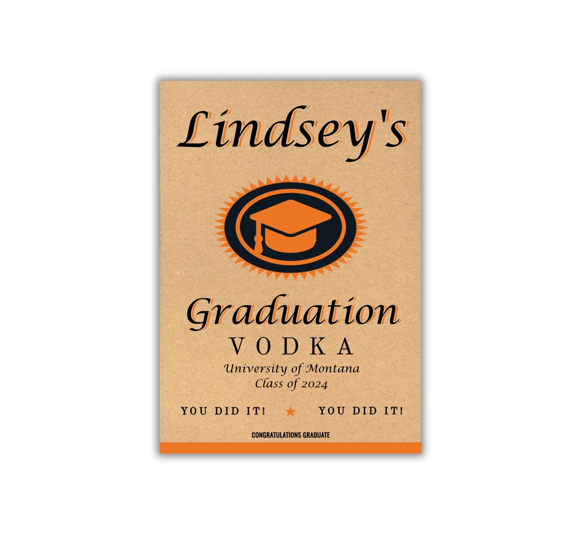 Custom Vodka 750ml Bottle Label Template Printable Birthday Wedding ...