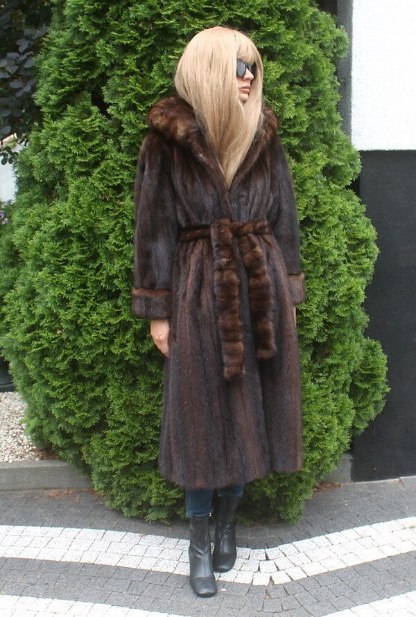 100% Real Ranch Mink Fur Coat With Hood Clothing Trench Outwear L/XL - Etsy