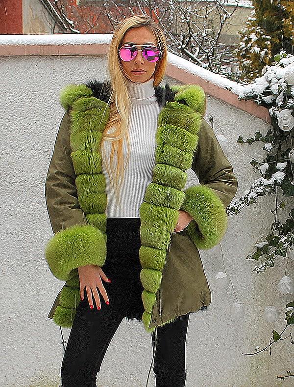 100% Real Ranch Arctic Fox Parka With Hood Coat Outwear Clothing S/M - Etsy