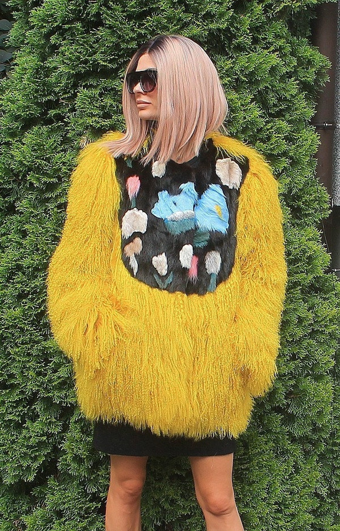 CYBER MONDAY 100% Real Lama Fur Coat Outwear Clothing Garment Fashion M ...