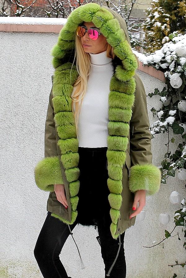 100% Real Ranch Arctic Fox Parka With Hood Coat Outwear Clothing S/M - Etsy