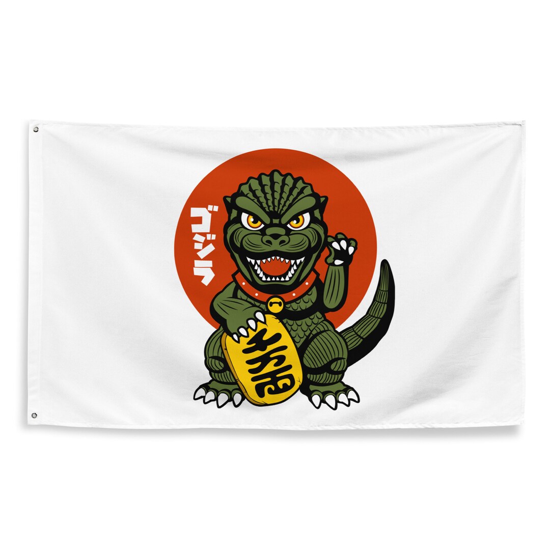 Godzilla "maneki Neko" Flag - Etsy