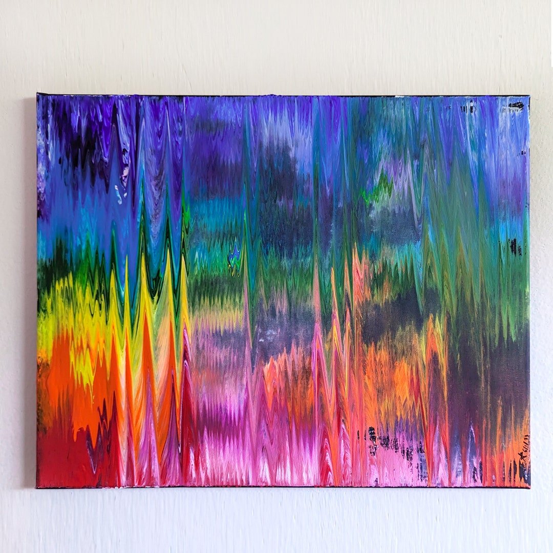 Original Rainbow PRIDE Motion Handmade Abstract Art Abstract Painting ...