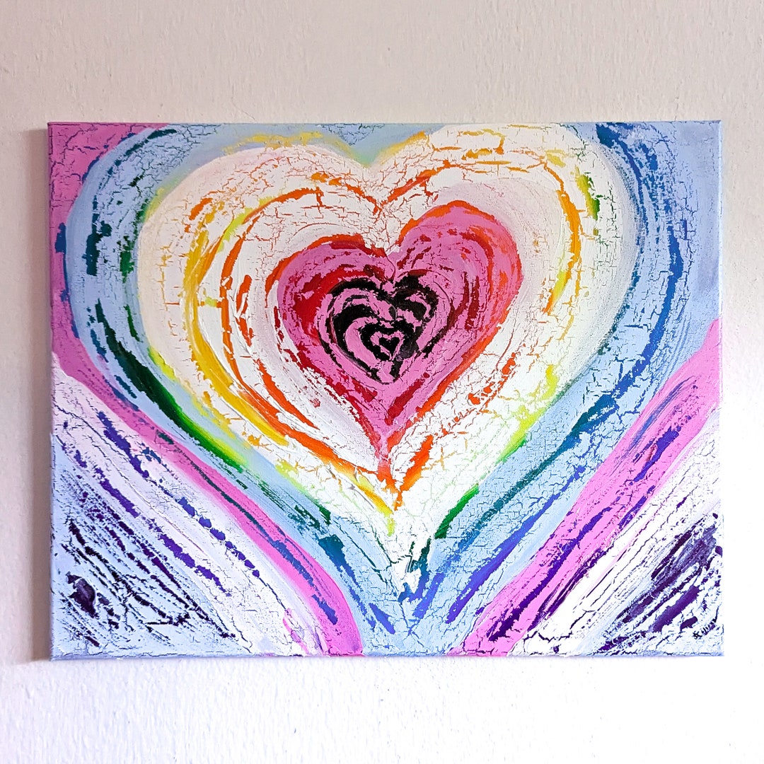 Original Handmade Transgender PRIDE Heart Abstract Painting PRIDE ...