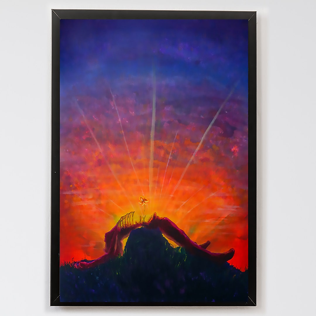 Rebirth Sunset Watercolor Painting Acrylic Painting Fantasy Print ...