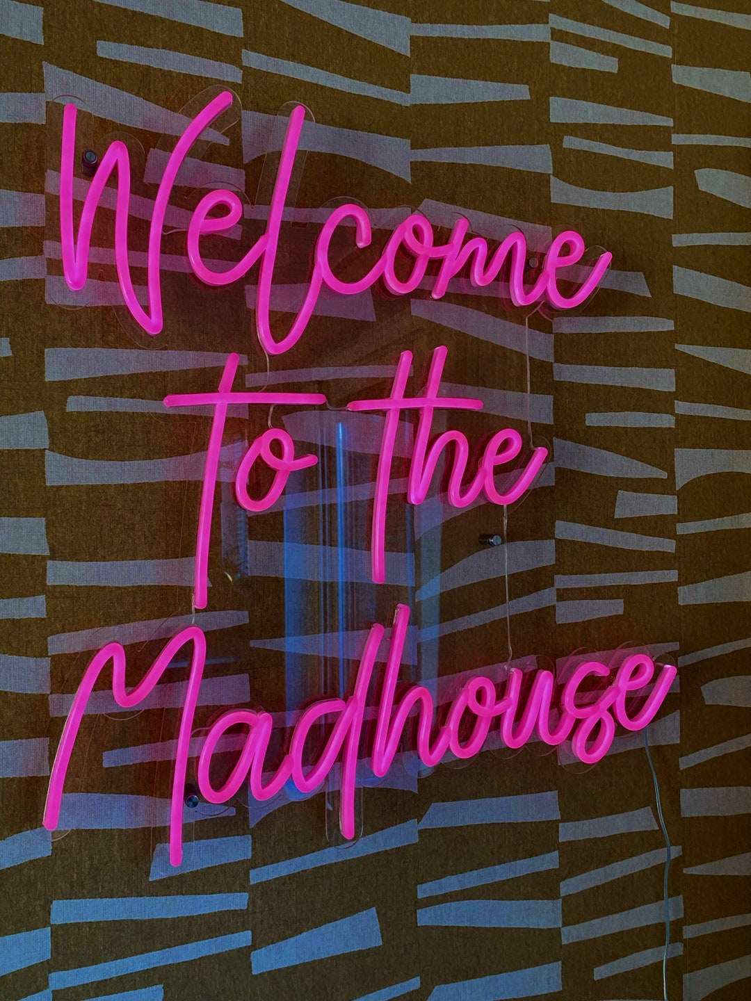 Welcome to the Madhouse Neon Sign - Etsy