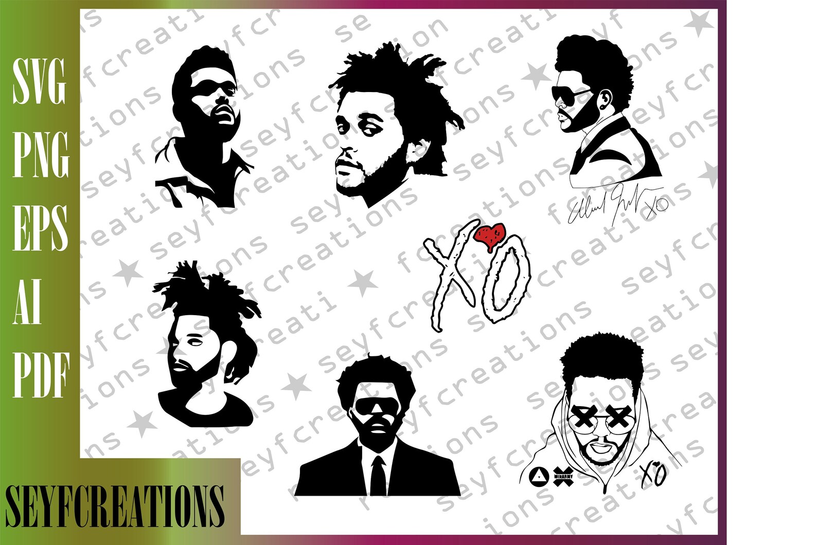 The Weeknd Svg Bundle Xo Svg Png Pdf Ai Eps Dxf | Etsy