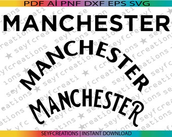 Manchester Text Svg | Etsy