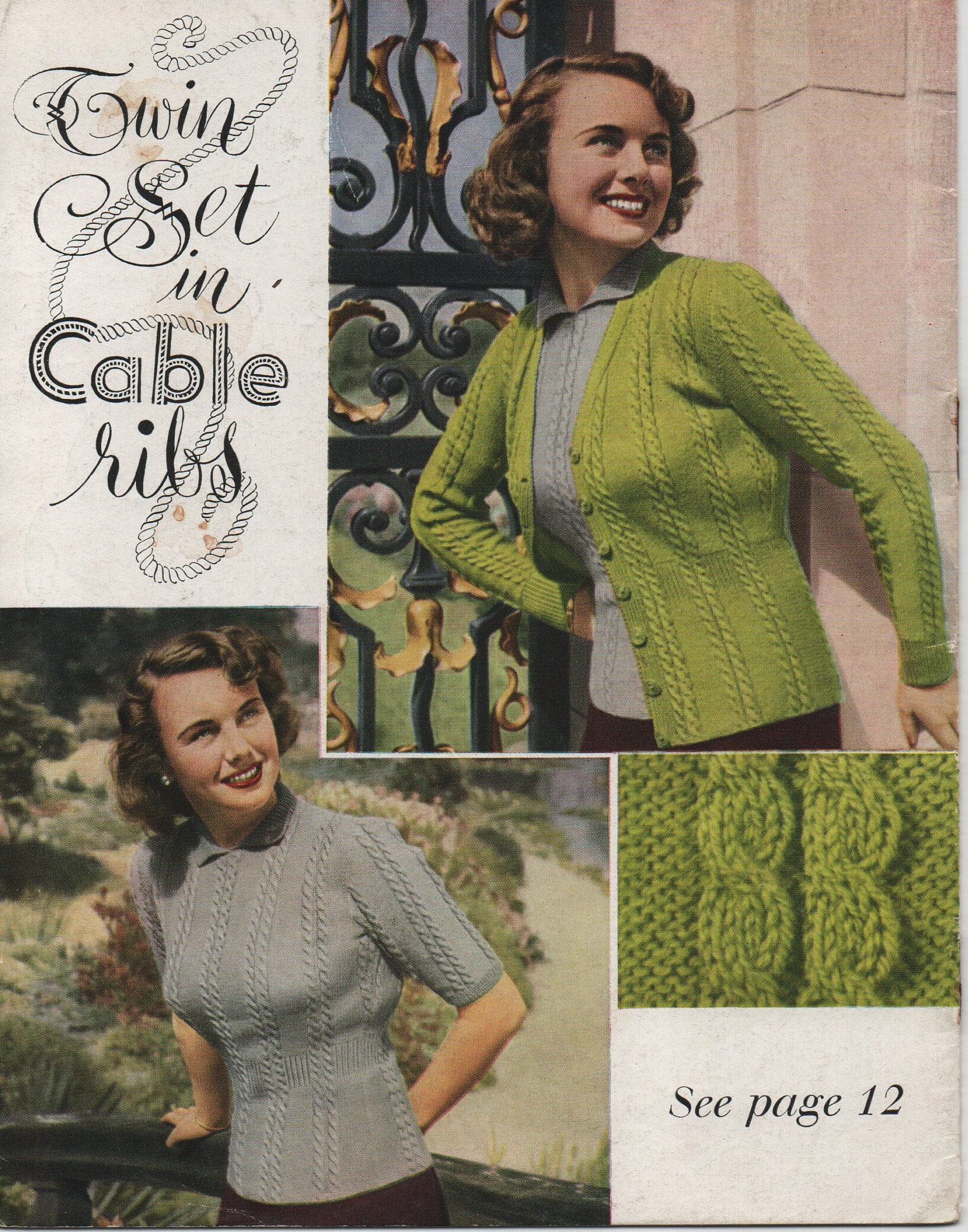 Vintage Stitchcraft Pattern Book. 1949 Knitting and Stitching. Retro ...
