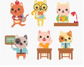 School Cross Stitch - Etsy