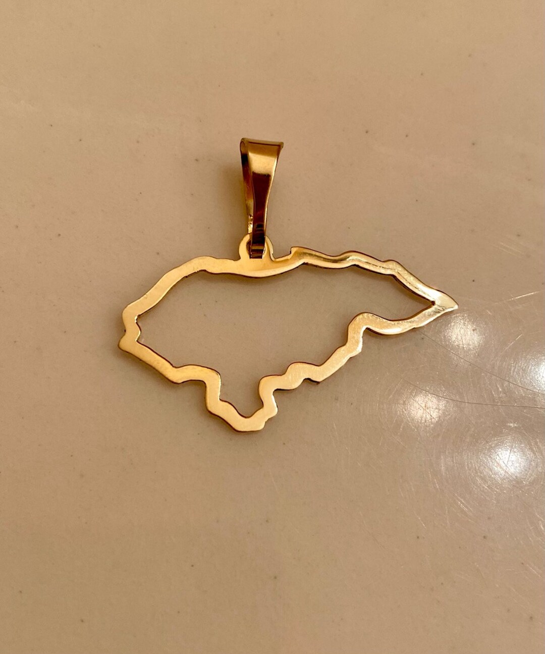 Honduras Open Country Map Pendant in 14k Yellow Gold or Sterling Silver ...