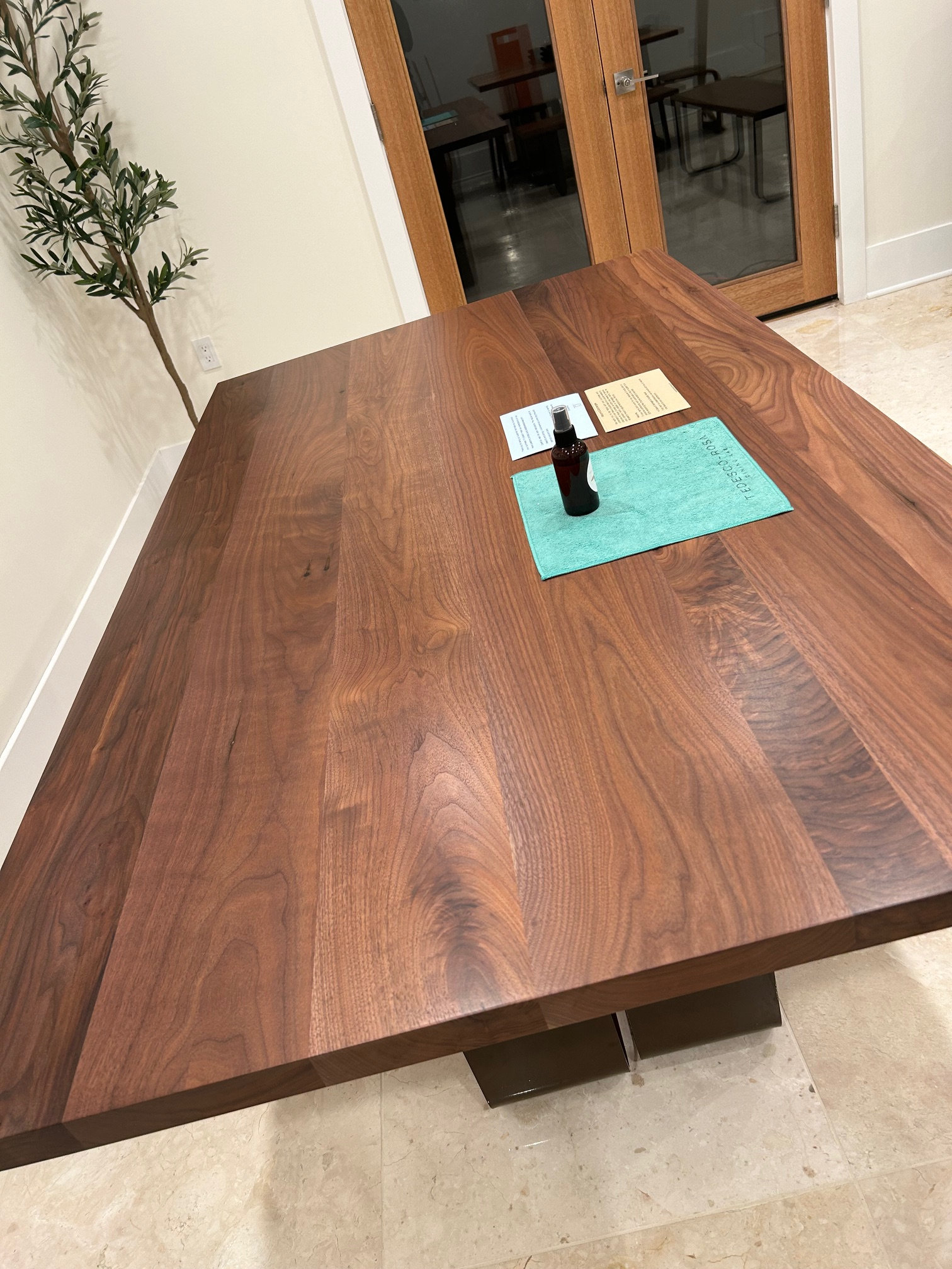 Walnut Wood and Carbon Steel Dining Table 6 Person 72 - Etsy