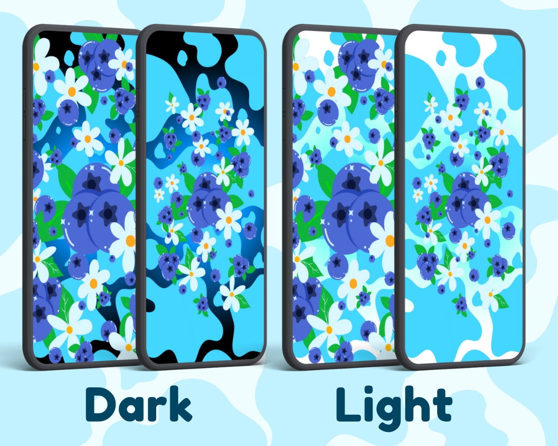 Blueberry Floral Cow Print Wallpaper | Iphone/smartphone/ipad/tablet ...