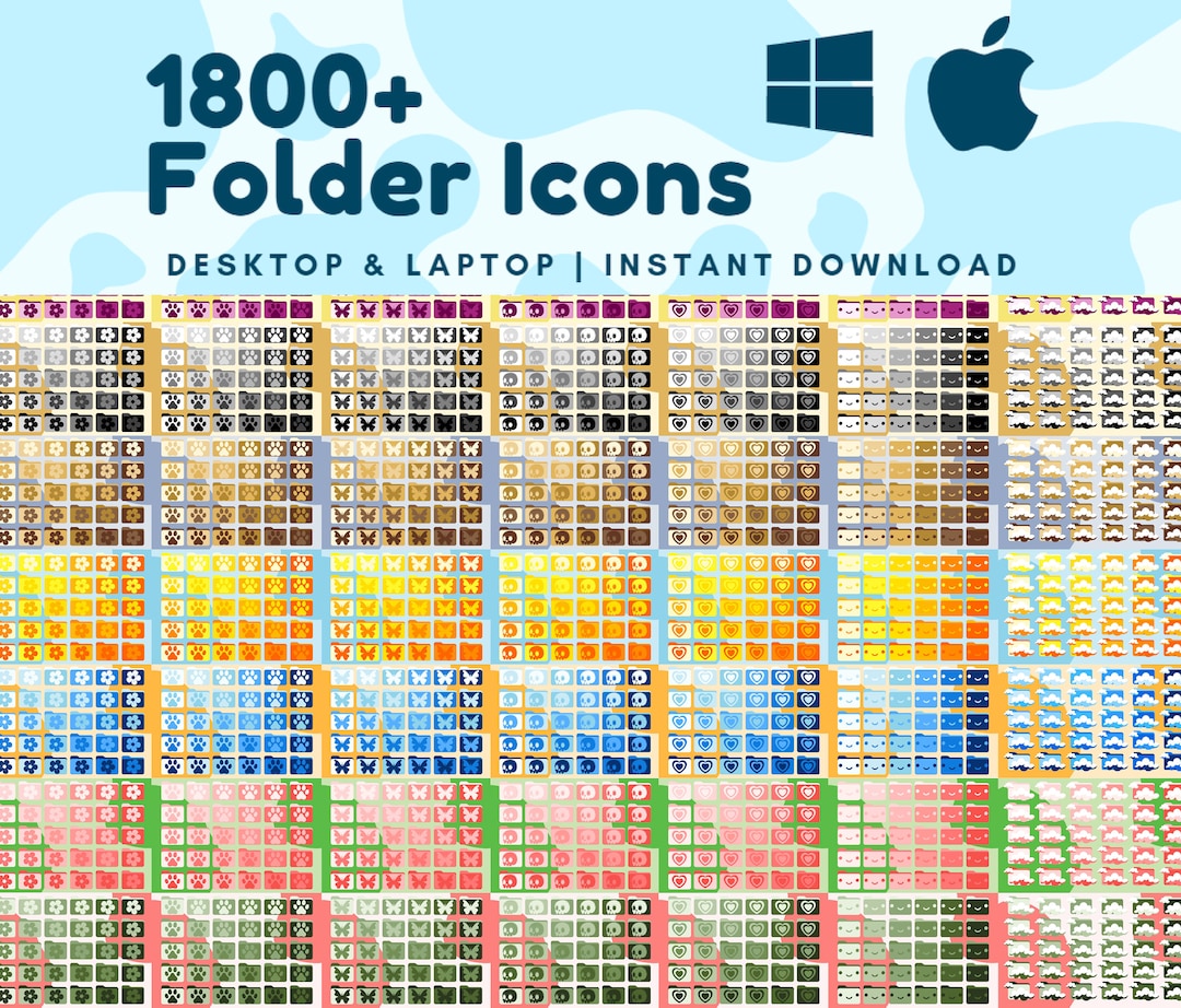 1800+ Aesthetic Desktop Icons Bundle - Customizable Icons With 7 Colors ...