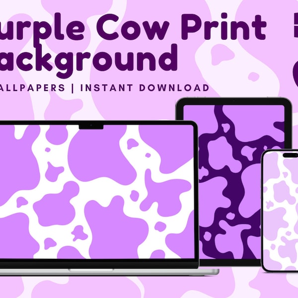 Purple Cow Wallpaper Print - Etsy