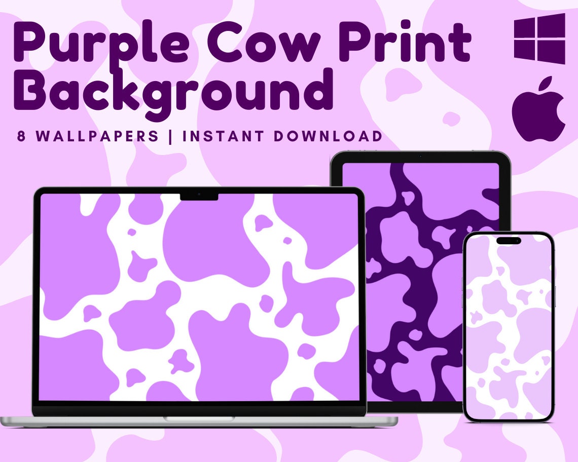 Purple Cow Print Wallpaper | Iphone/smartphone/ipad/tablet/computer/pc ...