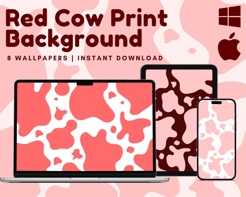 Red Cow Print Wallpaper | Iphone/smartphone/ipad/tablet/computer/pc ...