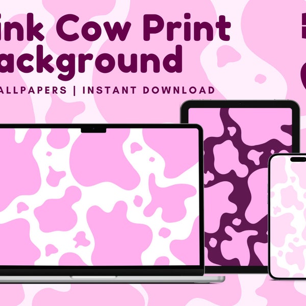 Pink Cow Print Wallpaper - Etsy