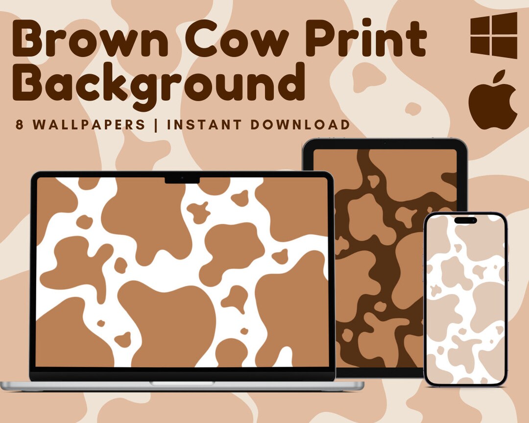 Brown Floral Cow Print Wallpaper | Iphone/smartphone/ipad/tablet ...