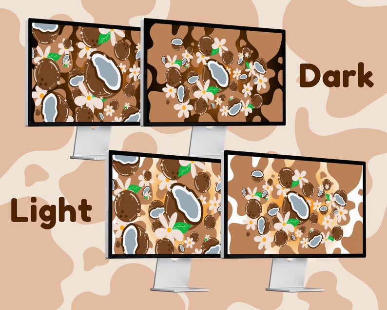 Coconut Floral Cow Print Wallpaper | Iphone/smartphone/ipad/tablet ...