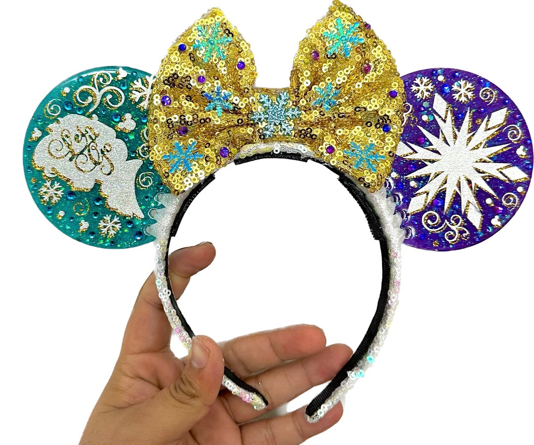 Elsa Frozen II Resin Art Ears With Bow. - Etsy