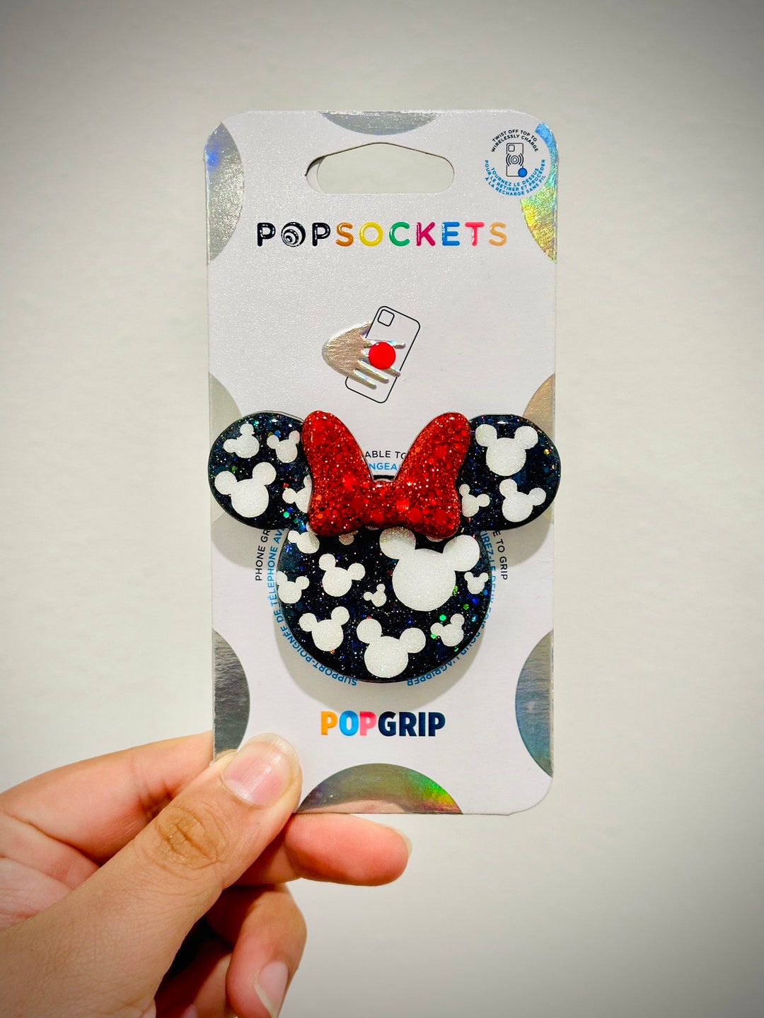 Glow in the Dark Minnie Mouse Heads Inspired Phone Grip | Resin Art ...