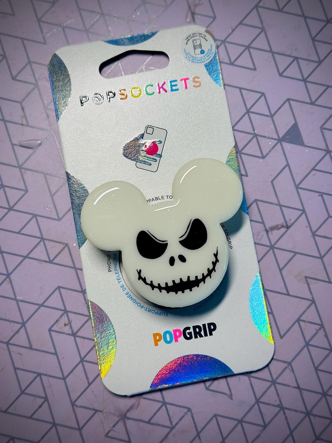 Skeleton Mouse Head Glow in the Dark Halloween Inspired Phone Grip ...