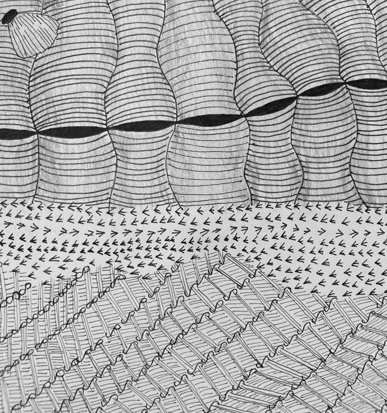 Zentangle Beach Pen and Ink Digital Print - Etsy