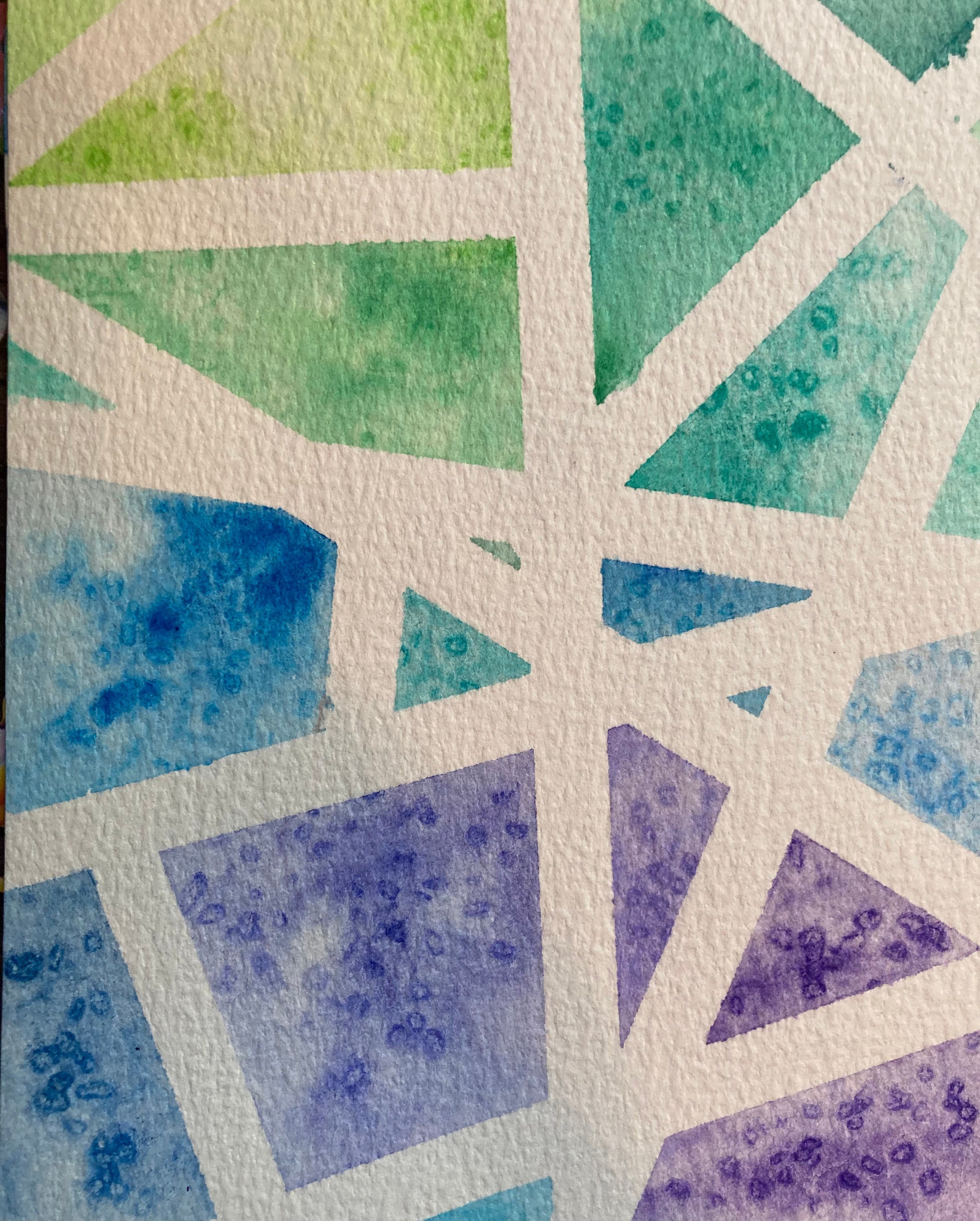 Abstract Geometric Watercolor Art Print - Etsy
