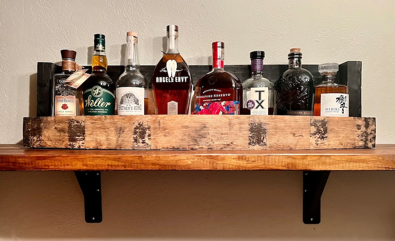Handcrafted Whiskey Barrel Shelf - Etsy