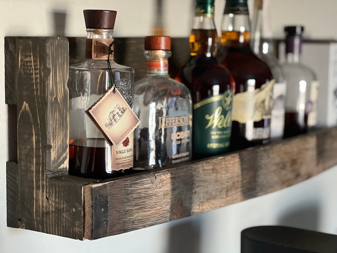 Handcrafted Whiskey Barrel Shelf - Etsy