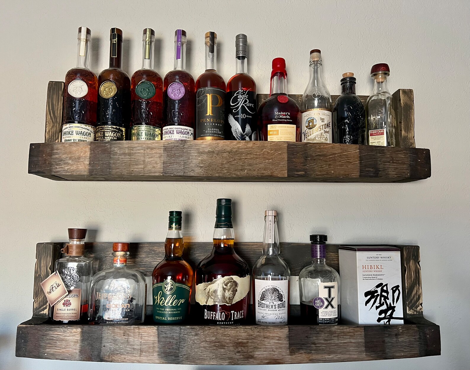 Handcrafted Whiskey Barrel Shelf - Etsy