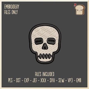 Spooky Skull- Embroidery File, Hat Hoop, Gift, Hobby, Decorative ...